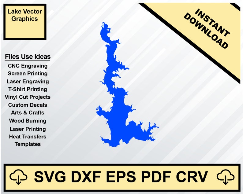 Lake Bistineau Louisiana Map Silhouette Shape Svg Dxf Pdf Eps Crv ...
