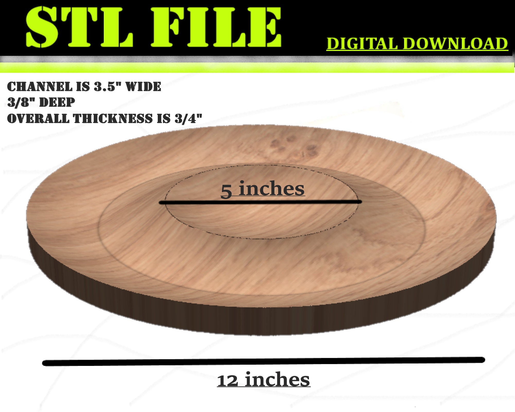 3d Stl File For Cnc Router Stl Engraving File For A Serving Bowl 3d