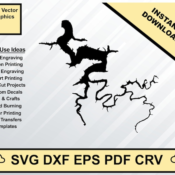 Cave Run Lake Map Svg - Etsy