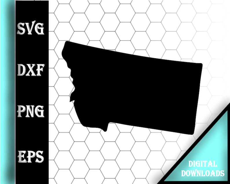 Montana State SVG Silhouette Shape svg dxf pdf eps crv diseño gráfico ...