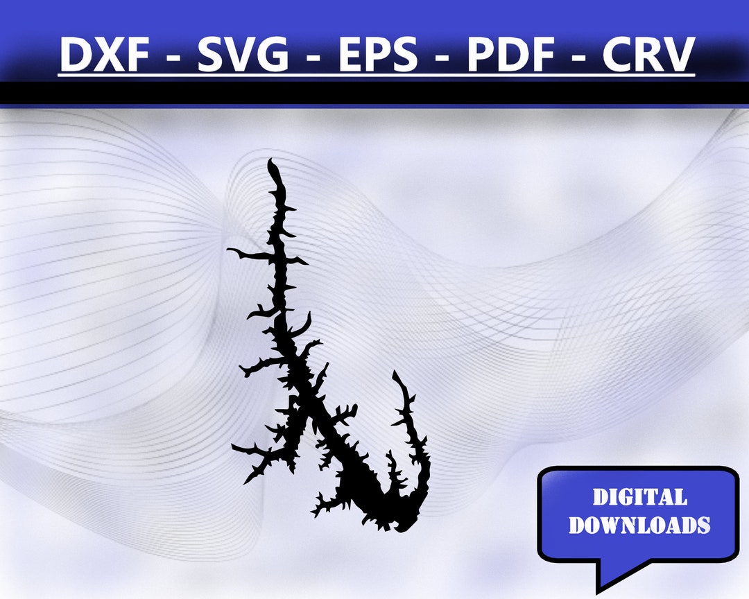 Coffeen Lake Illinois Map Silhouette Shape Svg Dxf Pdf Eps Crv Vector ...