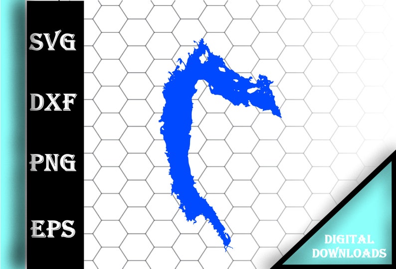 Pymatuning Reservoir Pennsylvania Map Silhouette Shape Svg Dxf Pdf Eps ...