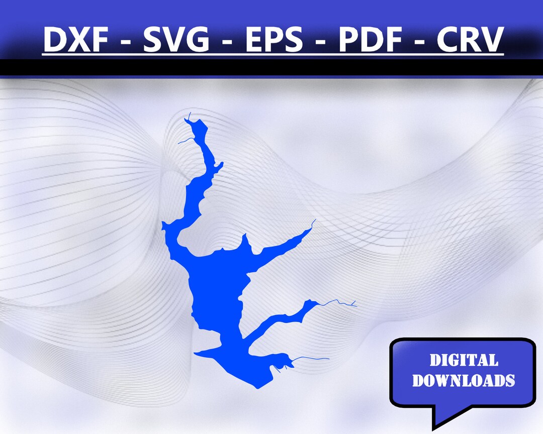 Marsh Creek Reservoir Pennsylvania Map Svg Dxf Pdf Eps Crv Vector ...