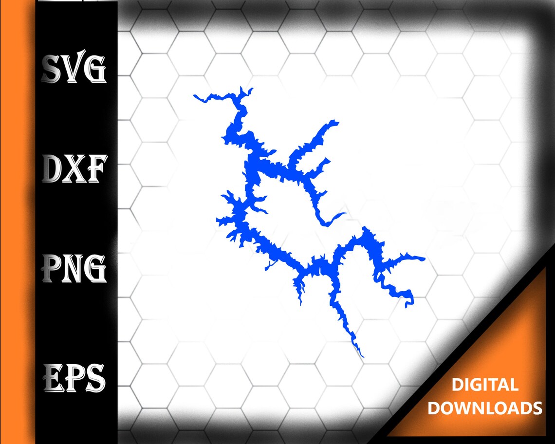 Lake Eildon Victoria Australia Map Silhouette Shape Svg Dxf Pdf Eps Crv ...