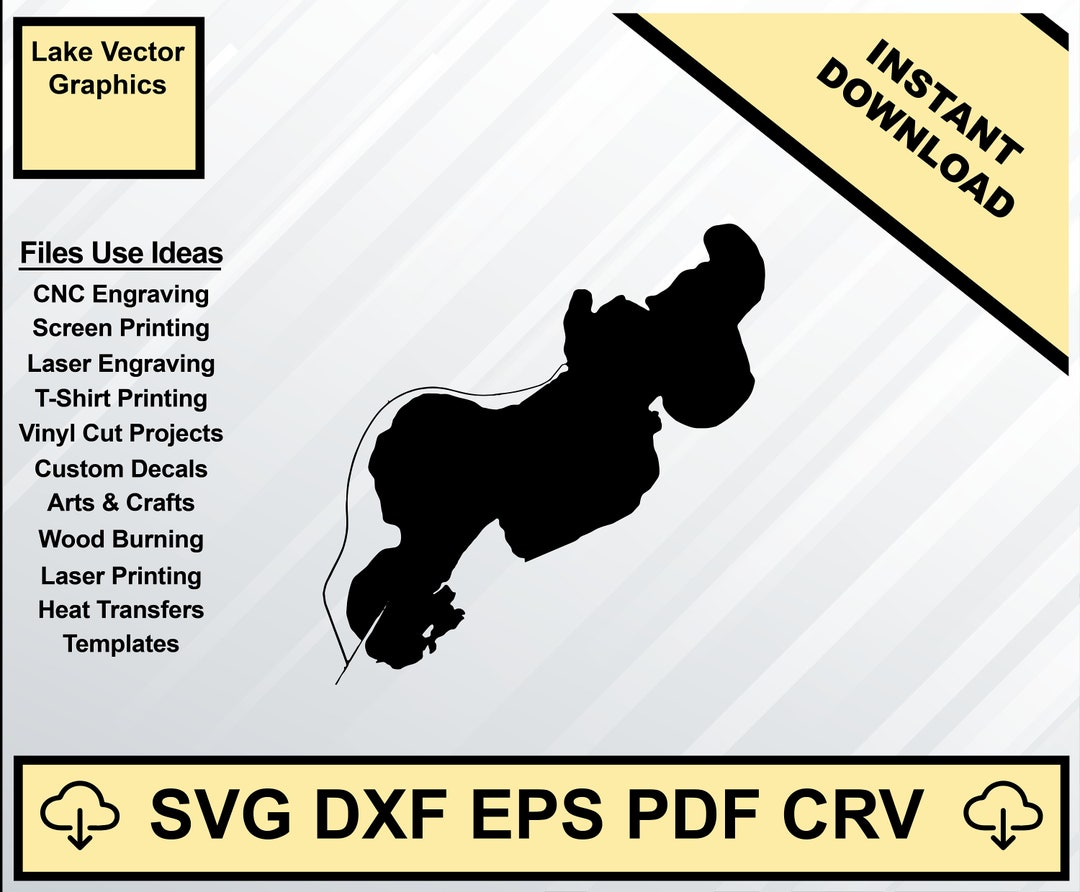 Lake Meredith Reservoir Colorado Map Silhouette Shape Svg Dxf Pdf Eps ...