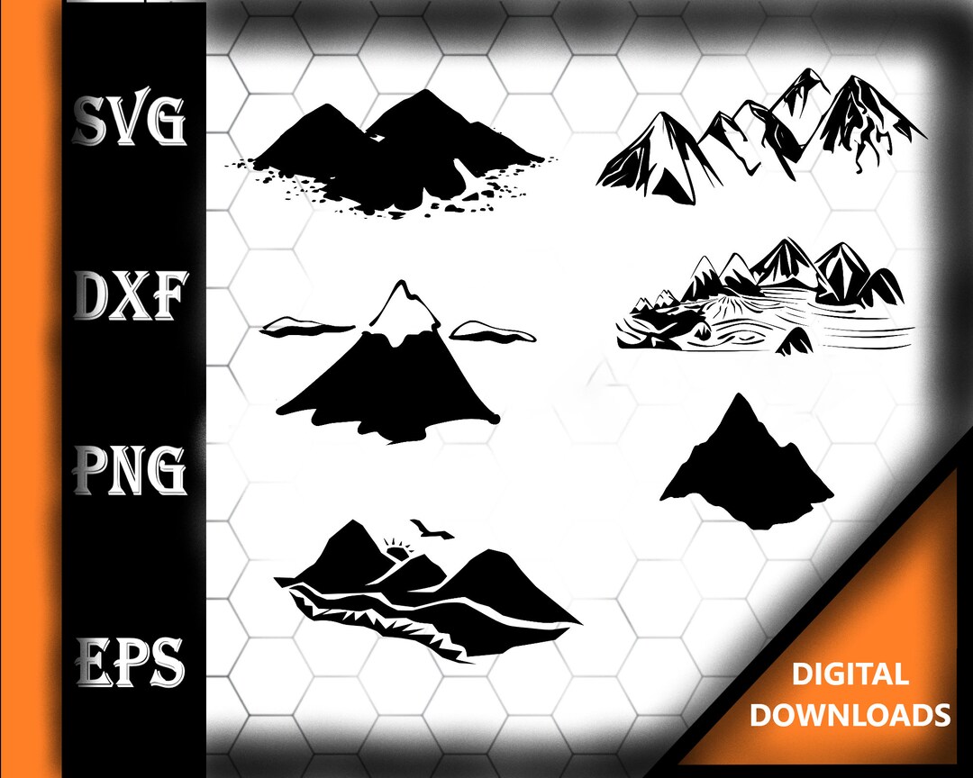 Mountains SVG 6-pack Shape Svg Dxf Pdf Eps Crv Vector Graphic Design ...