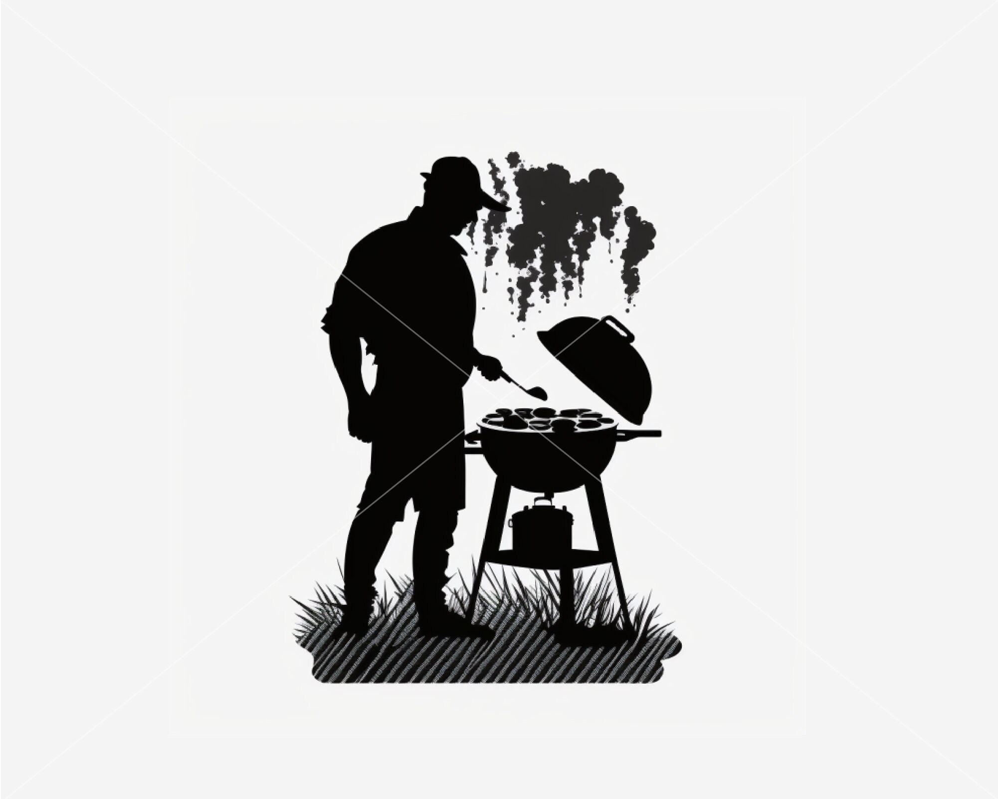 Man Barbecue Silhouette Digital Download - Png, DXF, SVG, PDF - Etsy