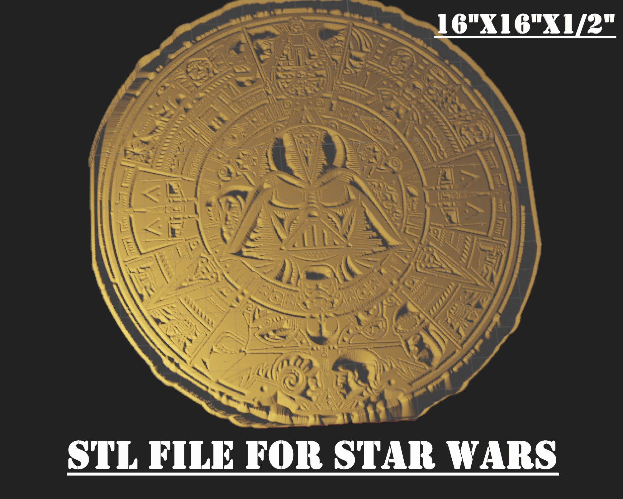 Star Wars STL File for 3D Milling, CNC Cut File for a Star Wars STL ...