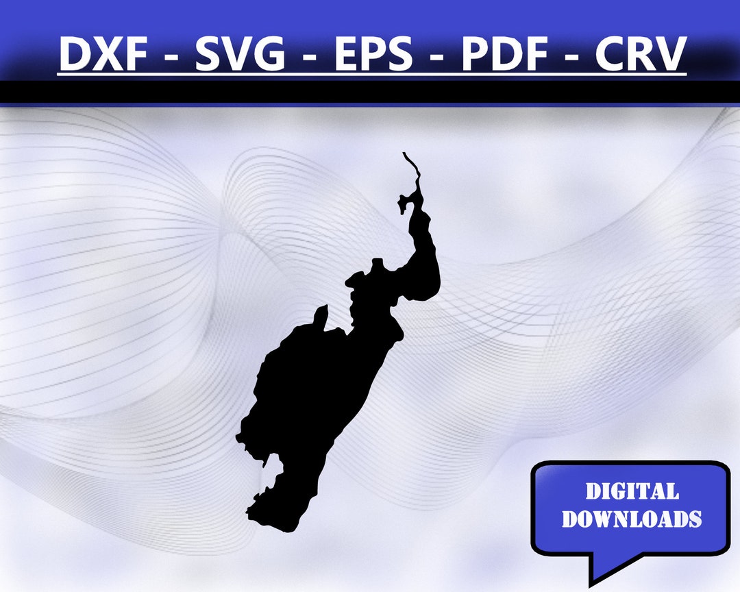 Chicagon Lake Michigan Map Silhouette Shape Svg Dxf Pdf Eps Crv Vector ...