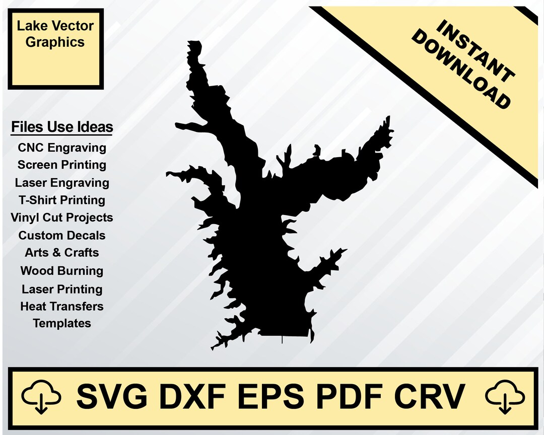 Vernon Lake Louisiana Map Silhouette Shape Svg Dxf Pdf Eps Crv Vector ...