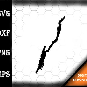 Lake George New York Map Svg Dxf Pdf Eps Crv Vector Graphic Design ...