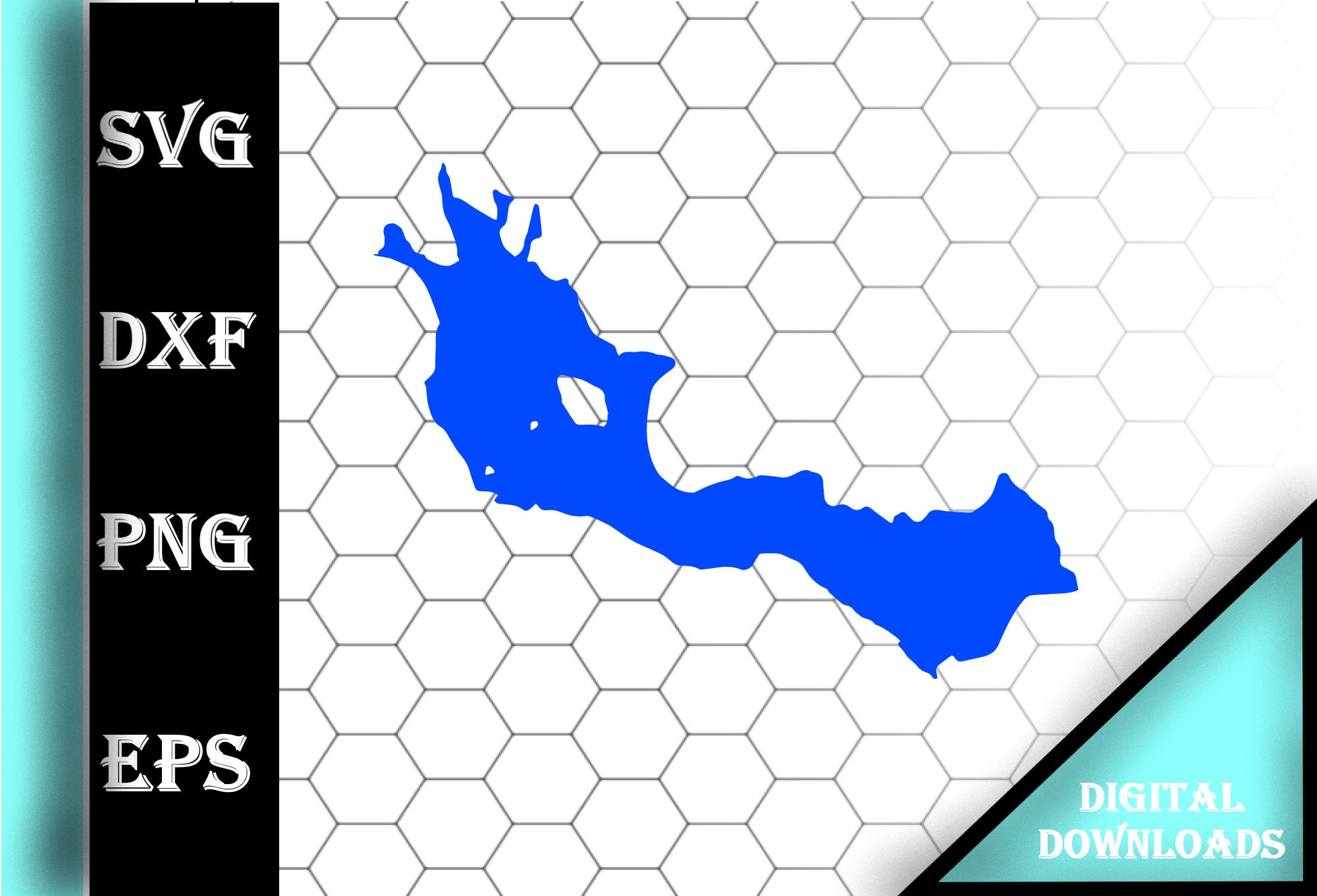 Lovell Lake New Hampshire Map Silhouette Shape Svg Dxf Pdf Eps Crv ...