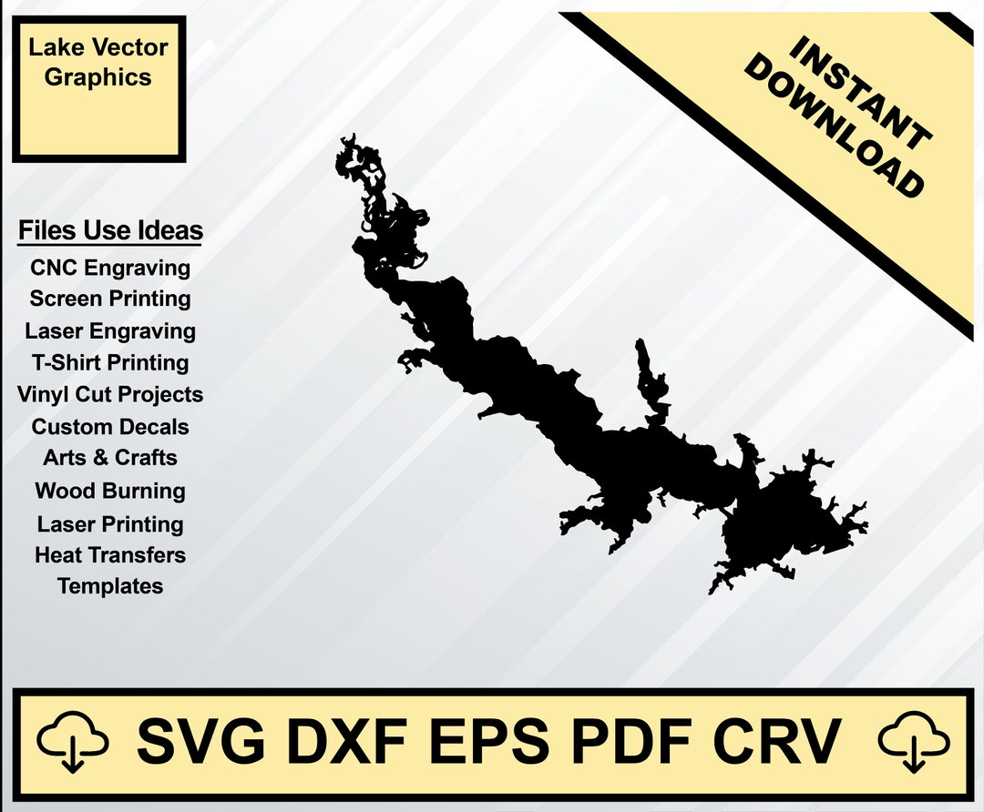 Lake O Pines Texas Map Silhouette Shape Svg Dxf Pdf Eps Crv Vector ...