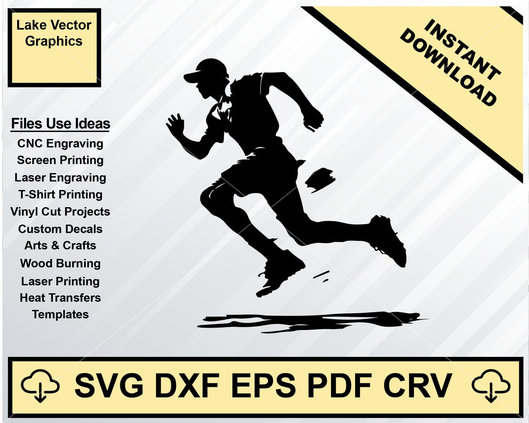 Baseball Player Svg, Png, Dxf, Pdf, Baseball Image for Cut File or ...