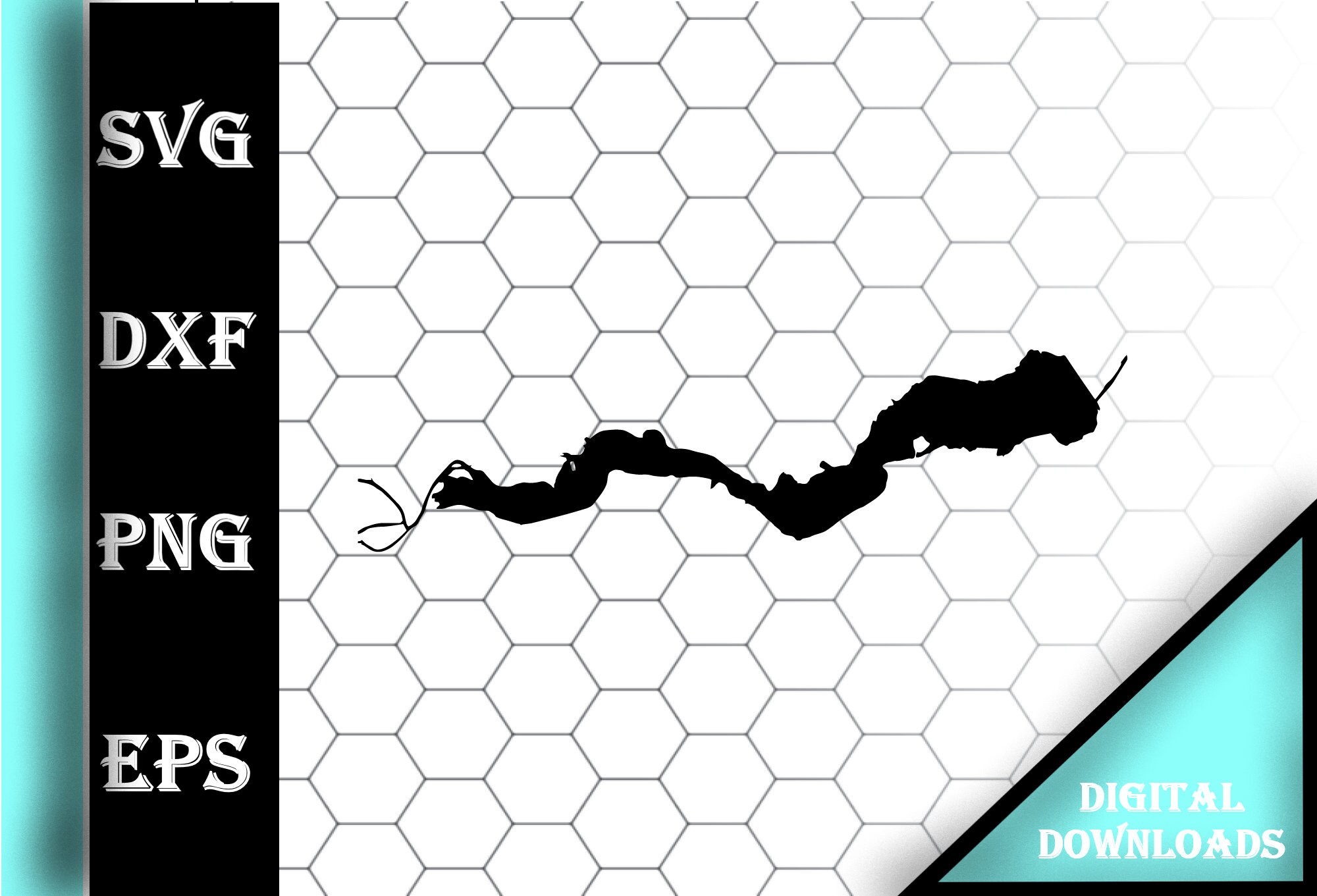 Cowanesque Lake Pennsylvania Map Svg Dxf Pdf Eps Crv Vector Graphic ...