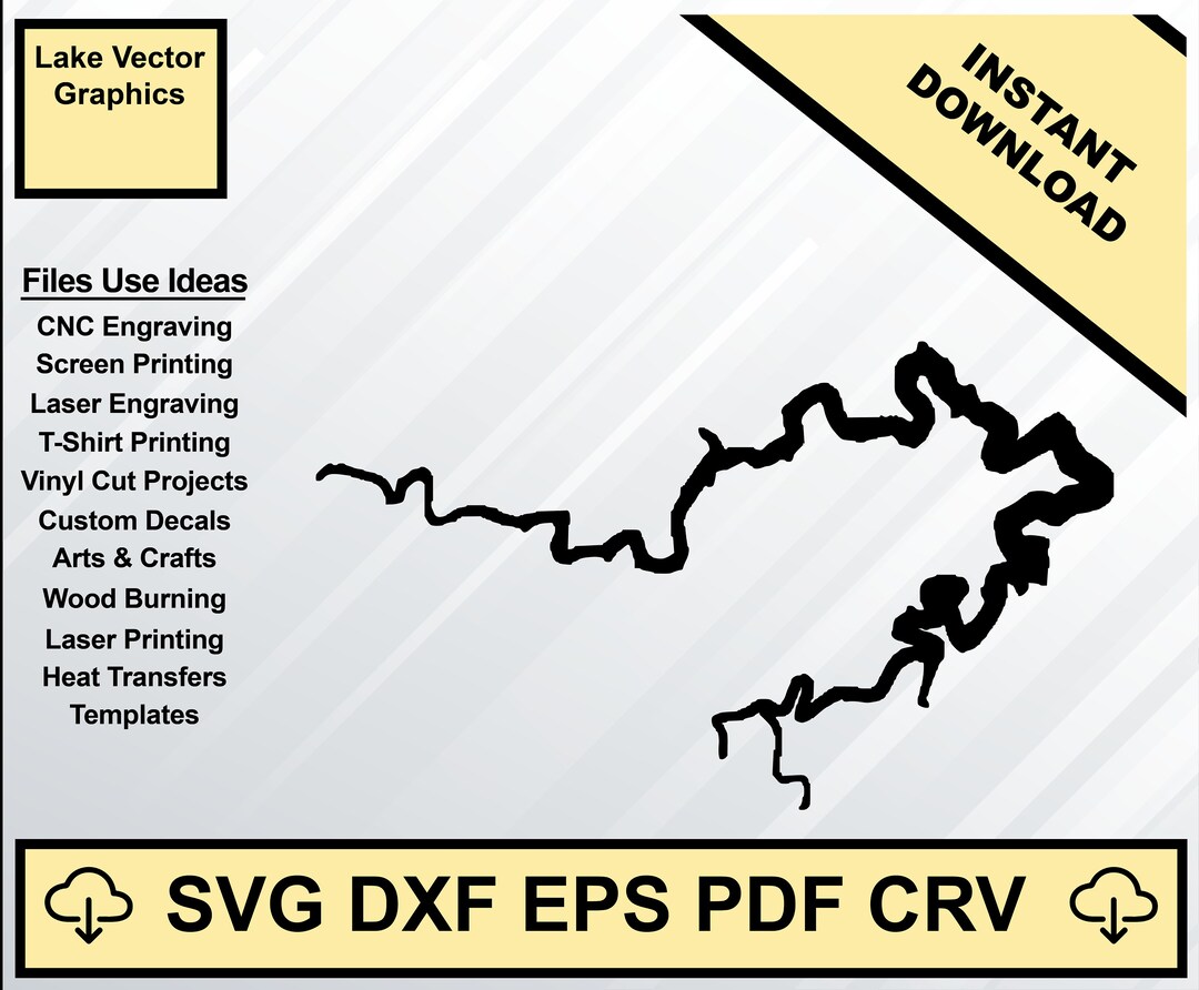 Blue Ridge Reservoir Arizona Map Silhouette Shape Svg Dxf Pdf Eps Crv ...