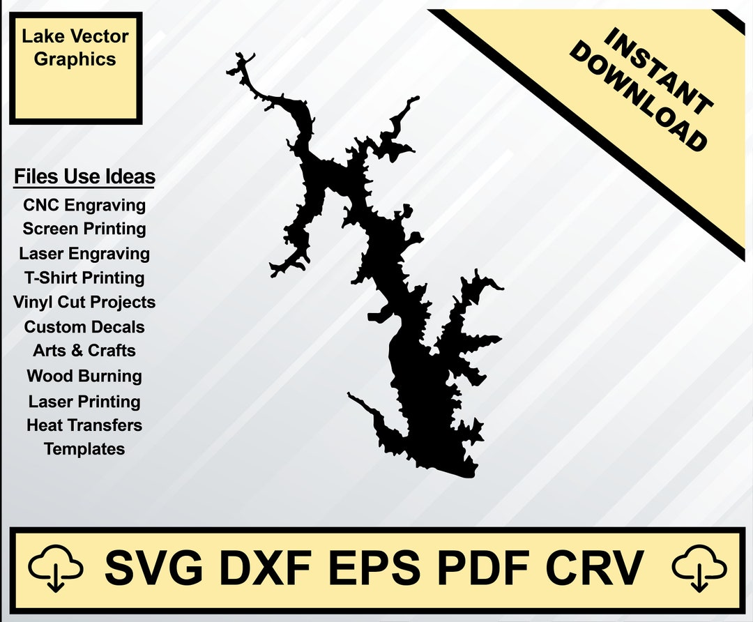 Falcon Lake Texas Map Silhouette Shape Svg Dxf Pdf Eps Crv Vector ...