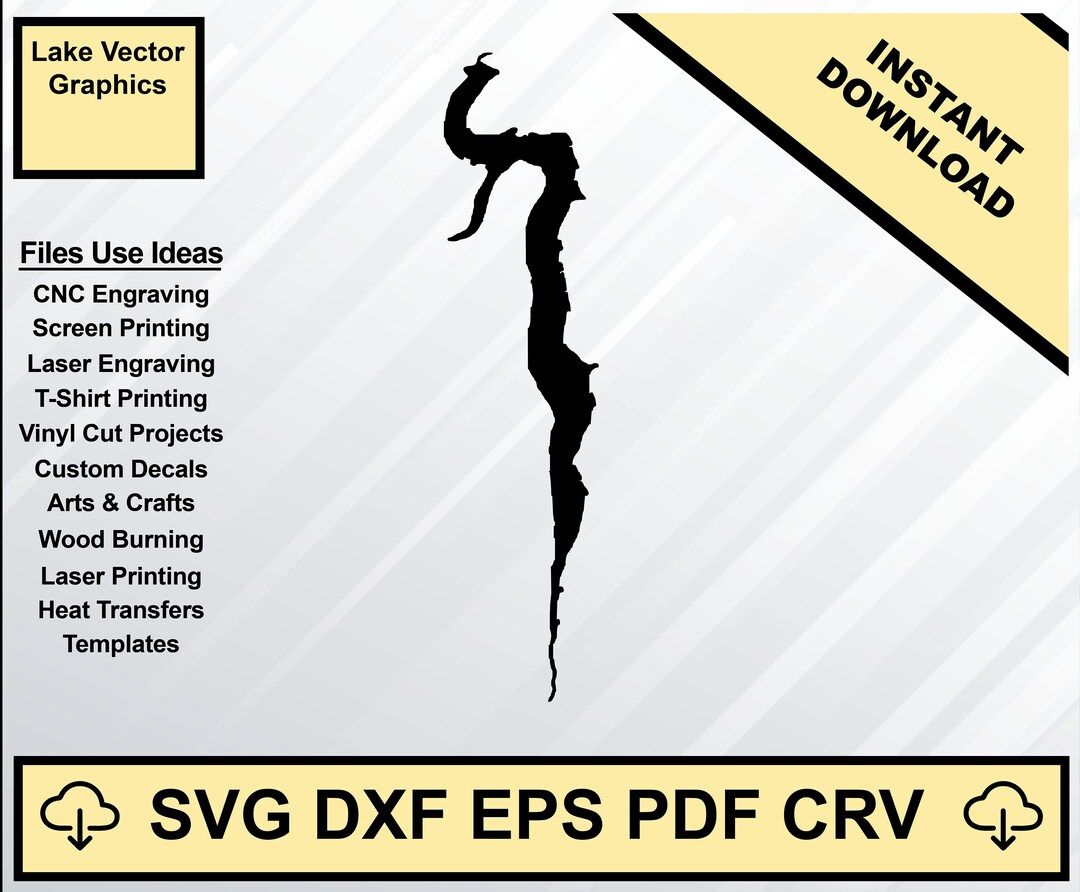 Chevelon Canyon Lake Arizona Map Silhouette Shape Svg Dxf Pdf Eps Crv ...