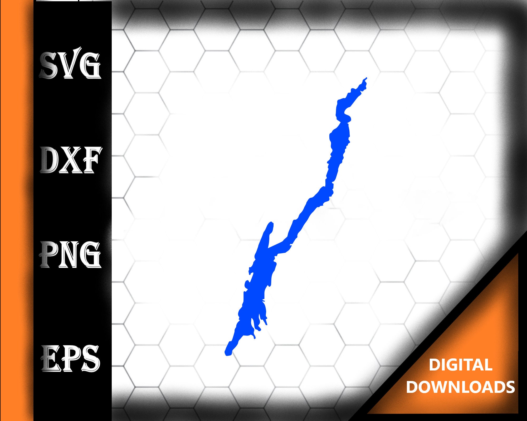 Lake George New York Map Svg Dxf Pdf Eps Crv Vector Graphic Design ...