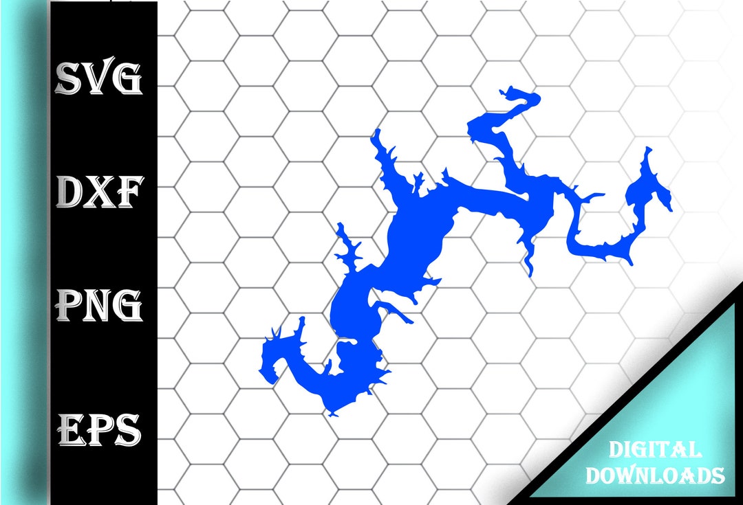 Monroe Lake Indiana Map Silhouette Shape Svg Dxf Pdf Eps Crv Vector ...