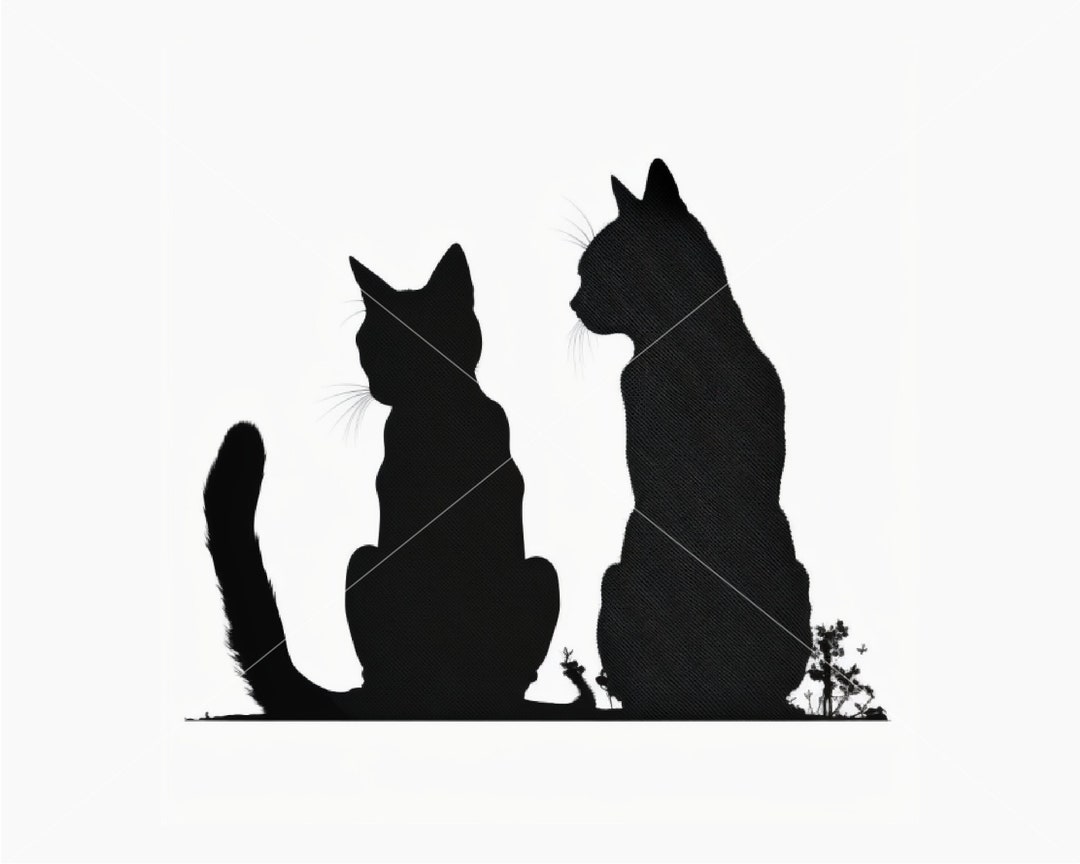 Cat Silhouette Digital Download Png, DXF, SVG, PDF - Etsy