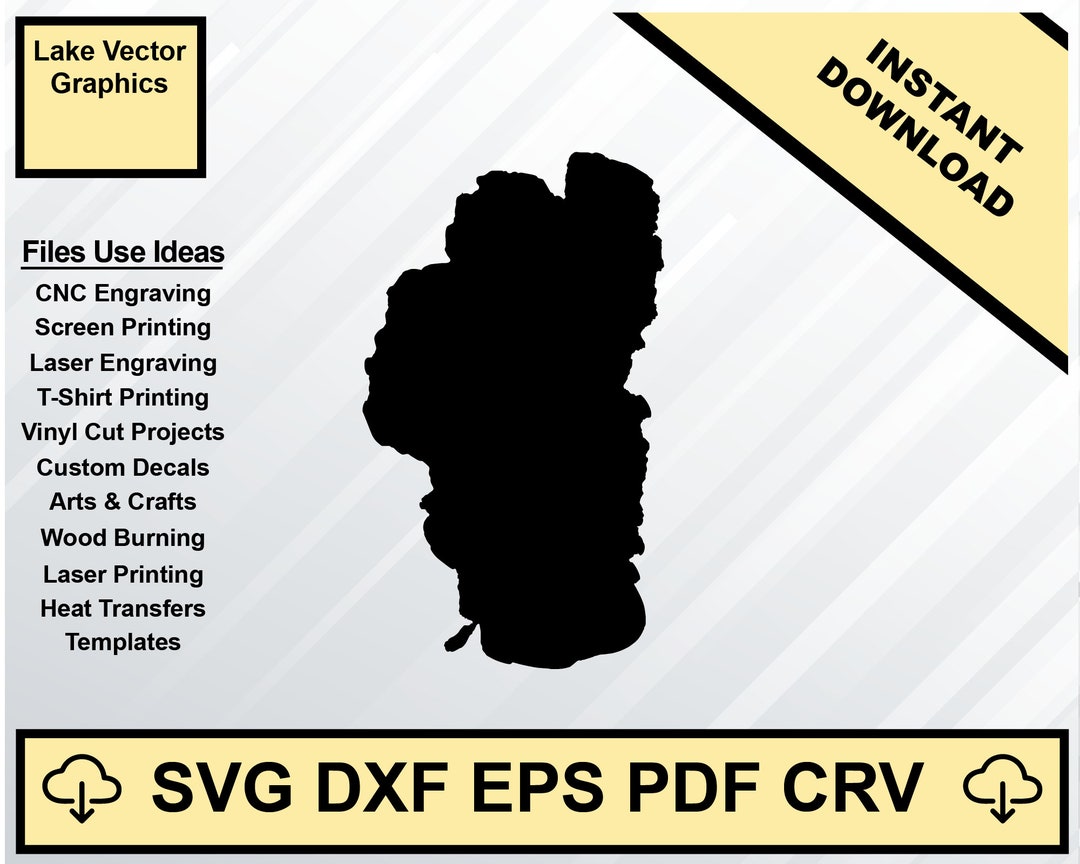 Lake Tahoe California Map Silhouette Shape Svg Dxf Pdf Eps Crv Vector ...