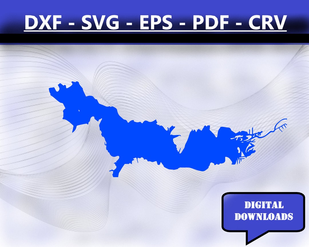 Lake Lemon Indiana Map Svg Dxf Pdf Eps Crv Vector Graphic Design, Laser ...