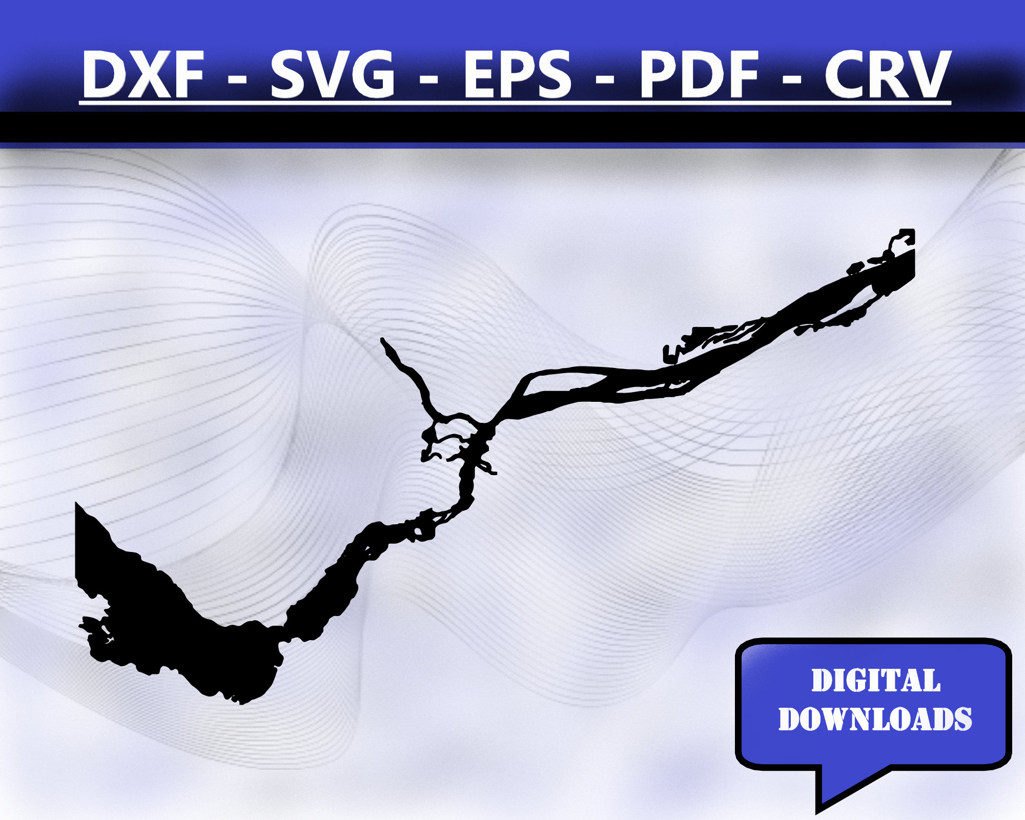 Ottawa River, Canada Map Svg Dxf Pdf Eps Crv Vector Graphic Design ...