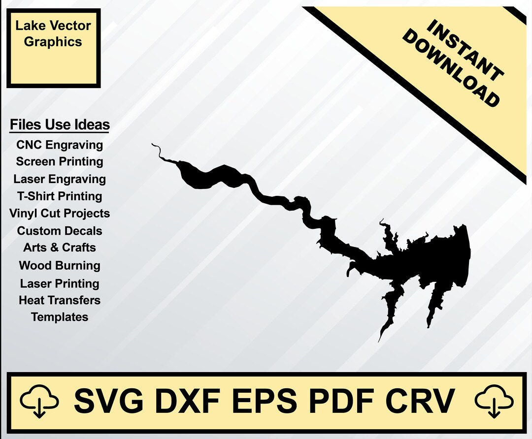 Pueblo Reservoir Colorado Map Silhouette Shape Svg Dxf Pdf Eps Crv ...