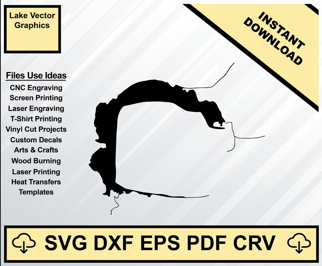 Alligator Lake Florida Map Silhouette Shape Svg Dxf Pdf Eps Crv Vector ...