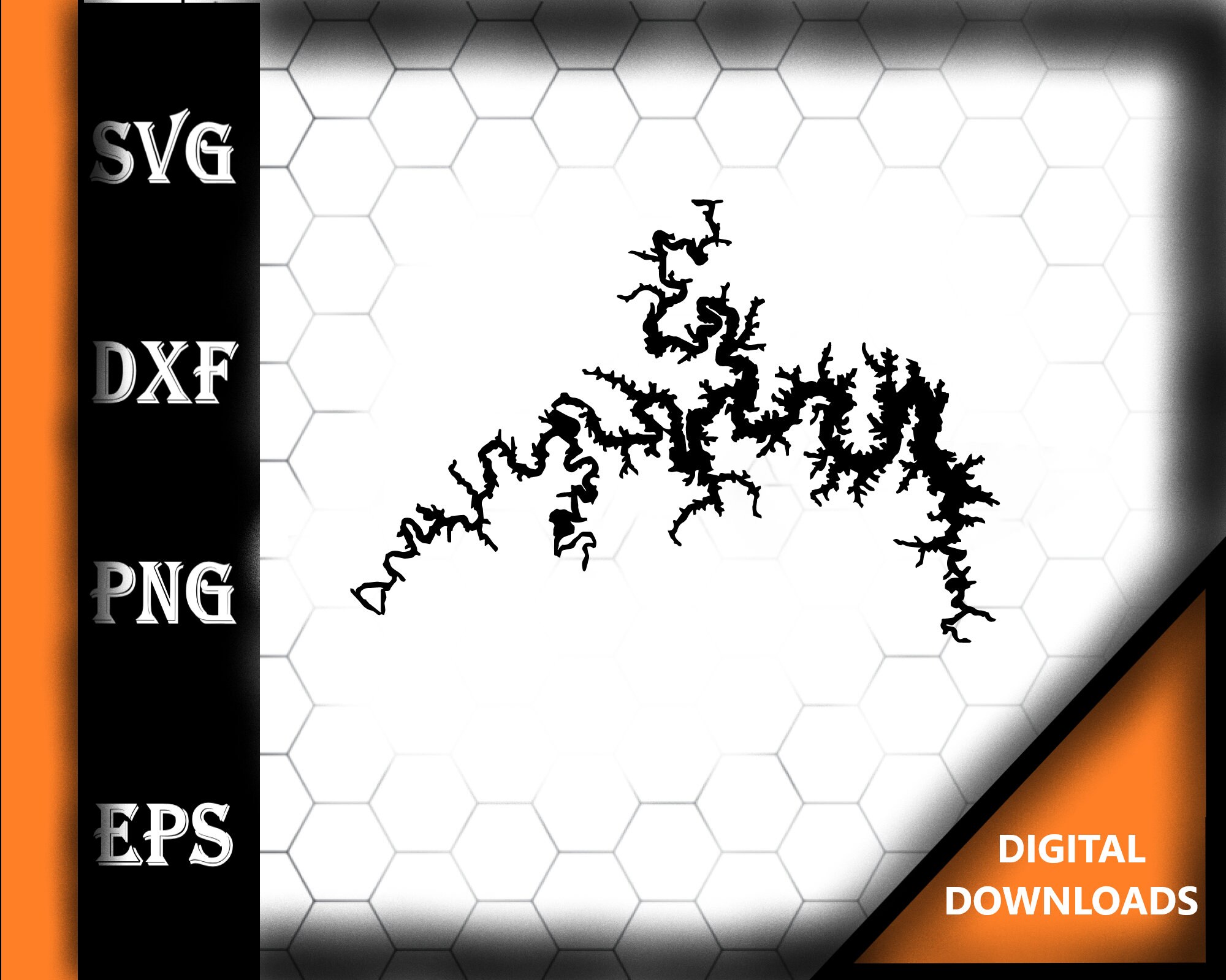 Table Rock Lake Missouri Map Svg Dxf Pdf Eps Crv Vector Graphic Design ...