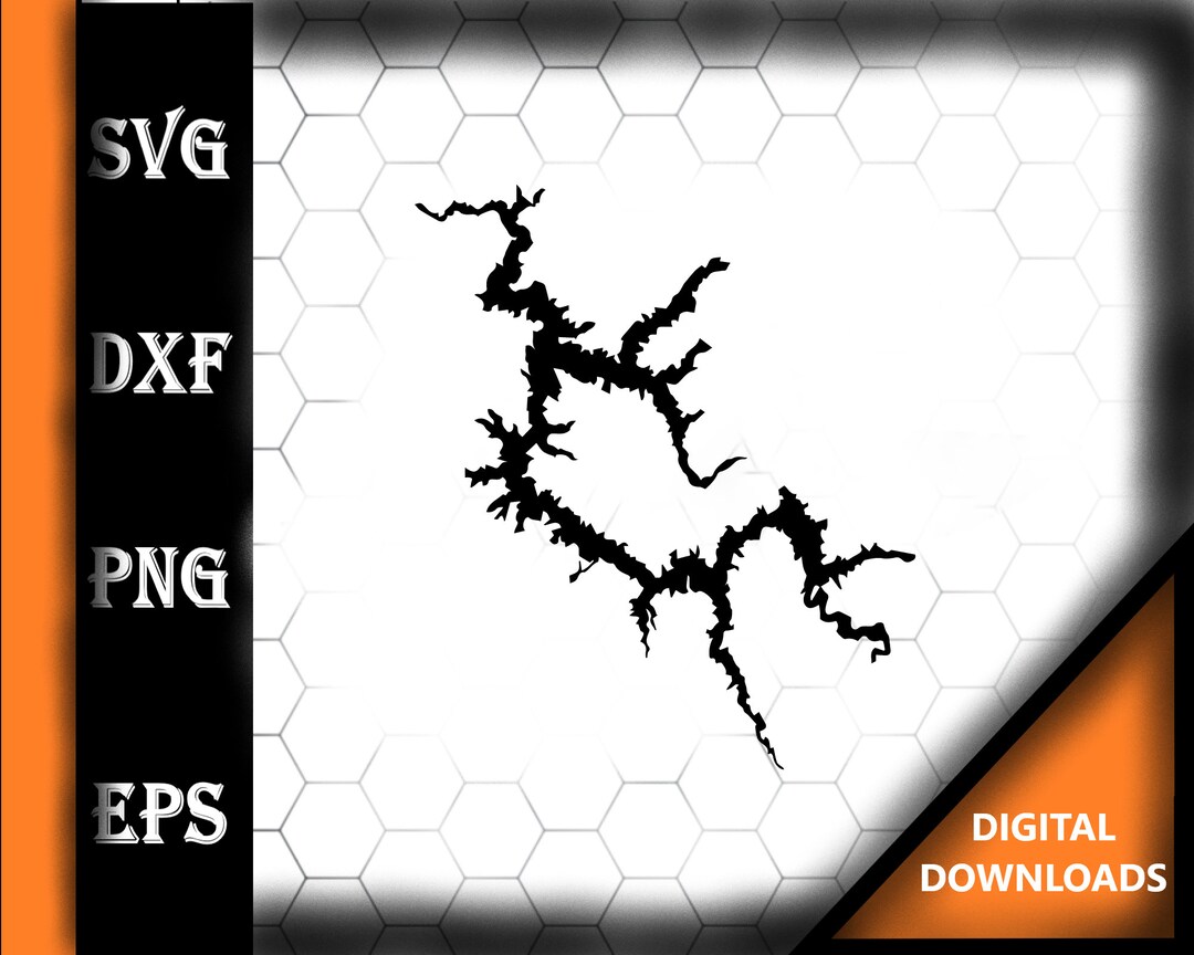 Lake Eildon Victoria Australia Map Silhouette Shape Svg Dxf Pdf Eps Crv ...