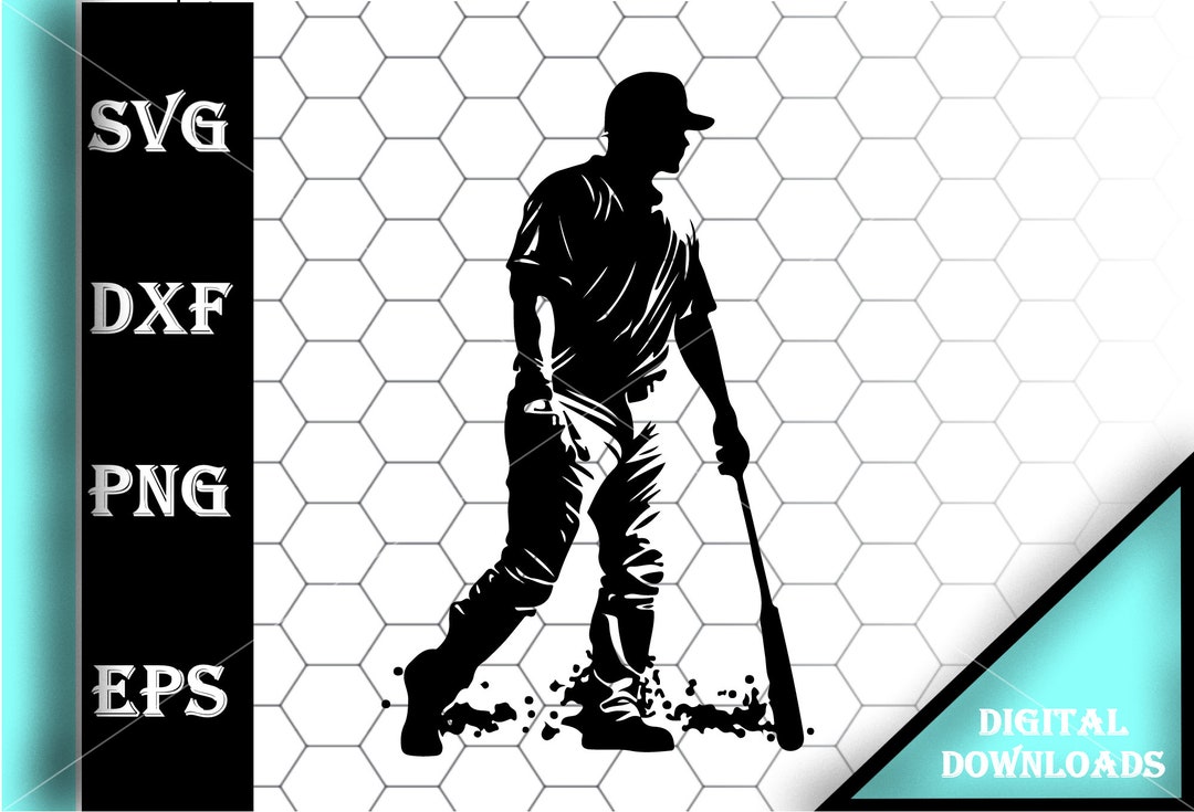 Baseball Player Svg, Png, Dxf, Pdf, Baseball Image for Cut File or ...