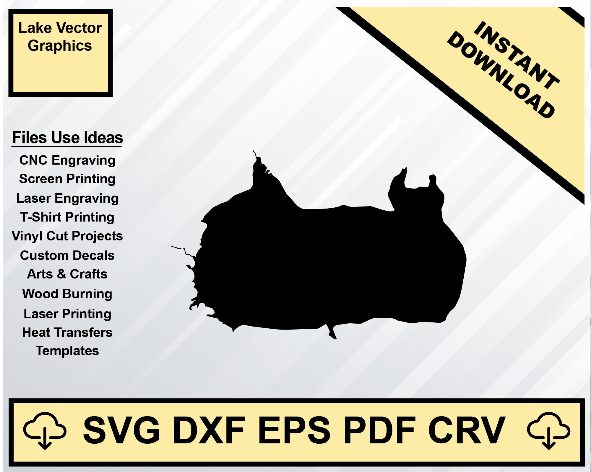 Panguitch Lake Utah Map Svg Dxf Pdf Eps Crv Vector Graphic Design ...