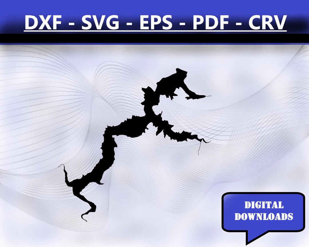 Applegate Lake Oregon Map Silhouette Shape Svg Dxf Pdf Eps Crv Vector ...