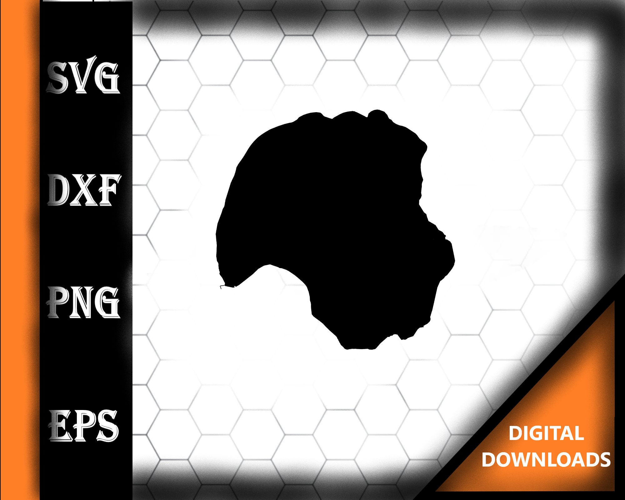 Paulina Lake Oregon Map Silhouette Shape Svg Dxf Pdf Eps Crv Vector ...