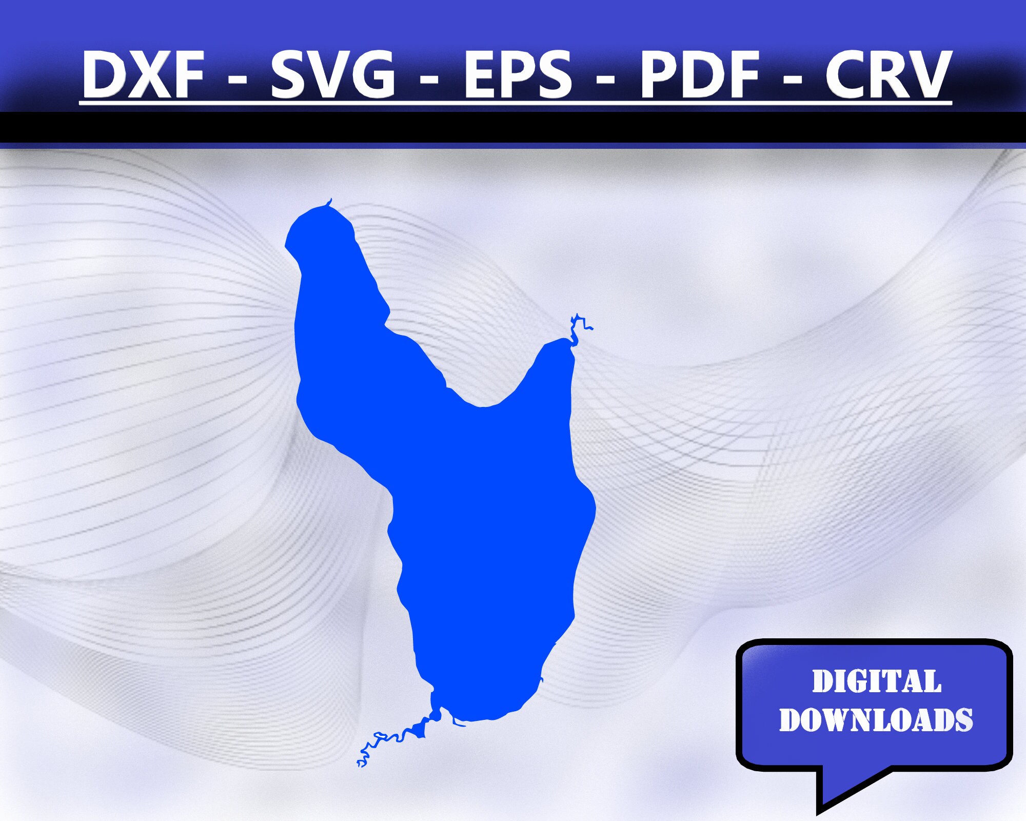 Hubbard Lake Michigan Map Silhouette Shape Svg Dxf Pdf Eps Crv Vector ...