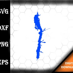 Hoover Reservoir Ohio Map Silhouette Shape Svg Dxf Pdf Eps Crv Vector ...