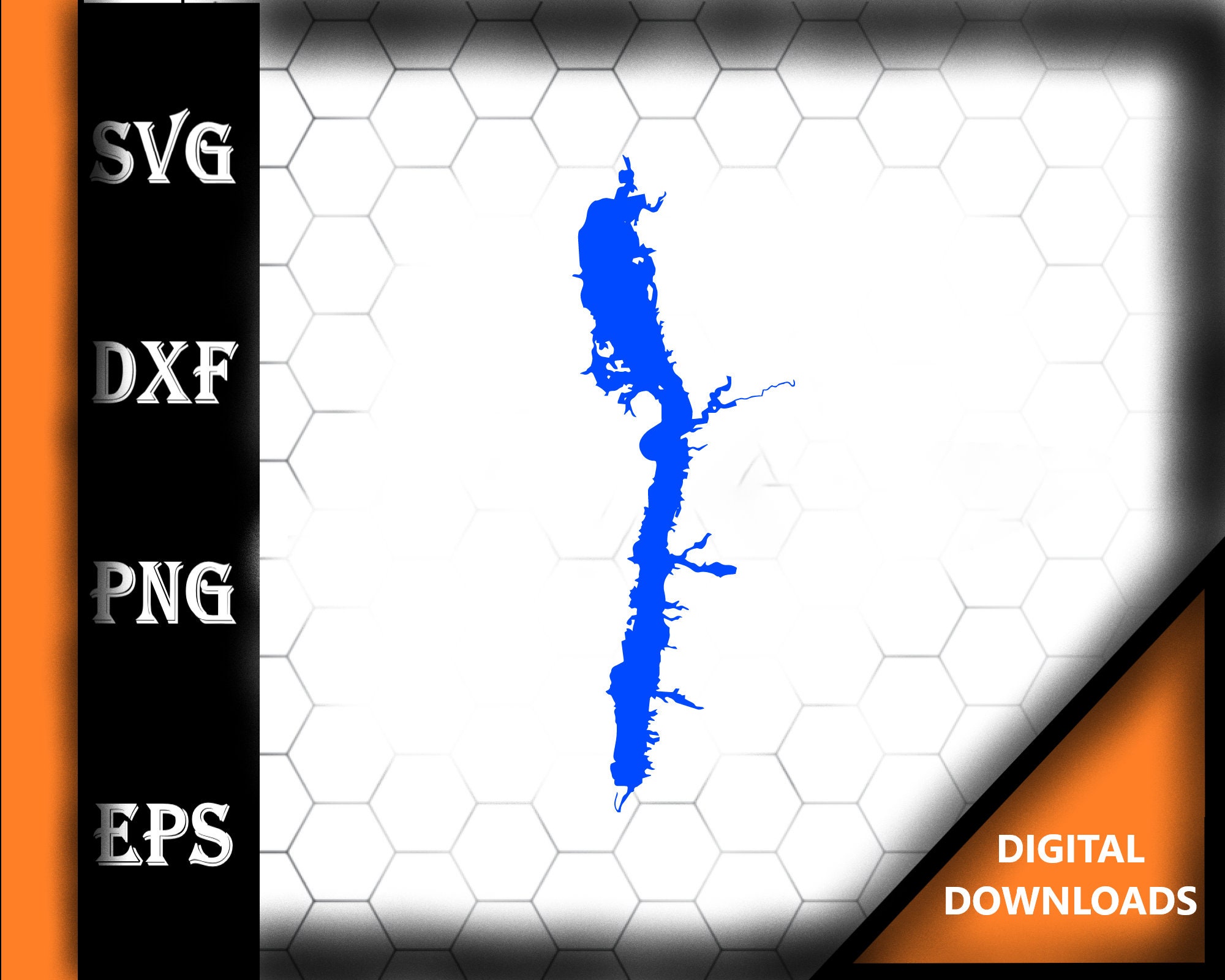 Hoover Reservoir Ohio Map Silhouette Shape Svg Dxf Pdf Eps Crv - Etsy