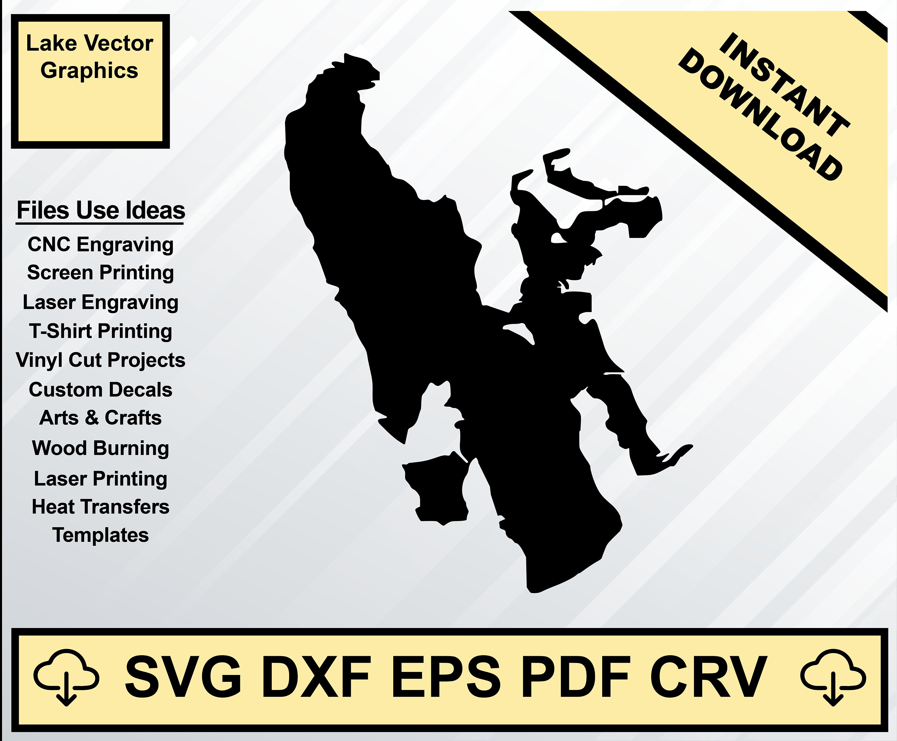 Salt Lake Utah Map Silhouette Shape Svg Dxf Pdf Eps Crv Vector Graphic ...