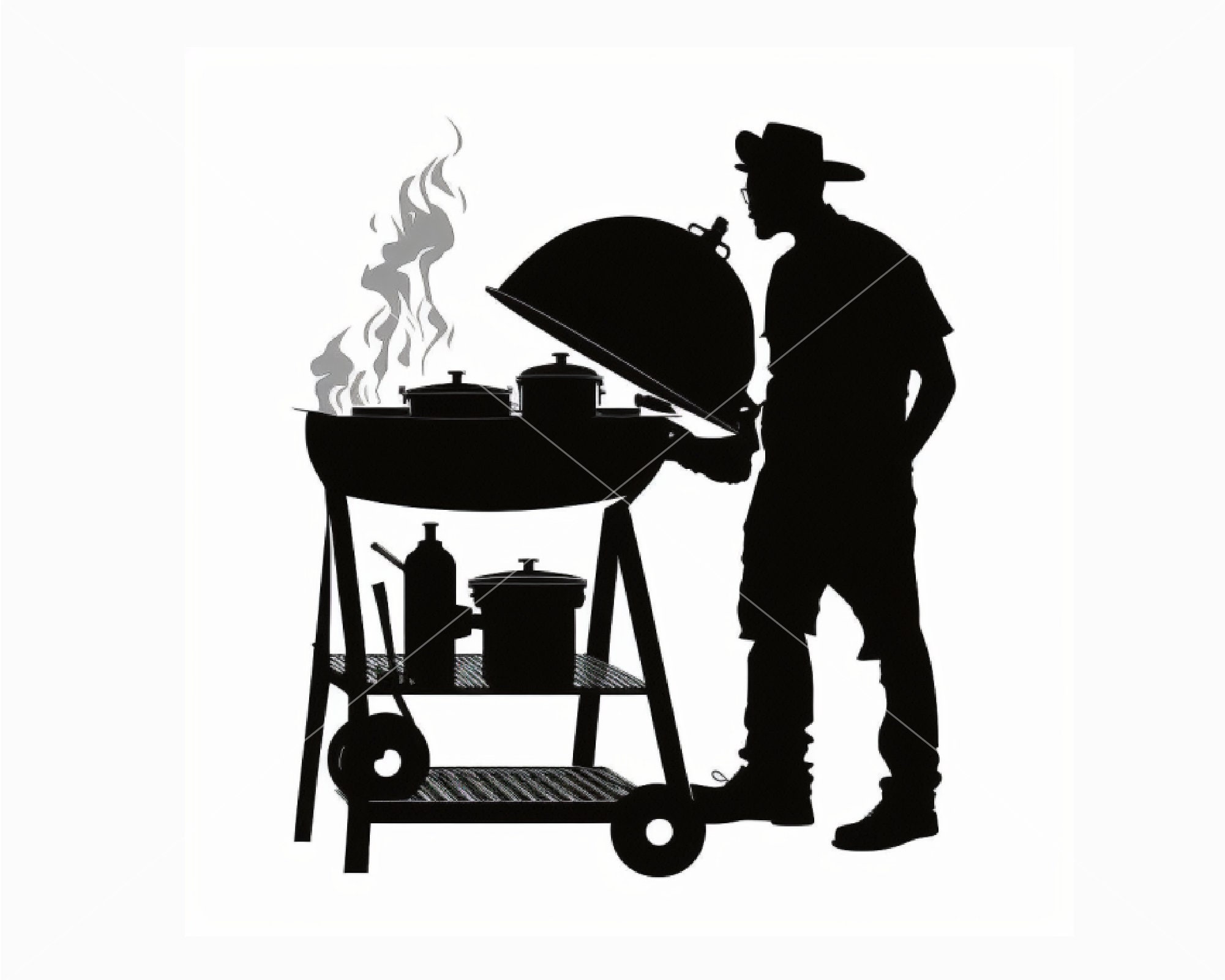 Man Barbecue Silhouette Digital Download - Png, DXF, SVG, PDF - Etsy
