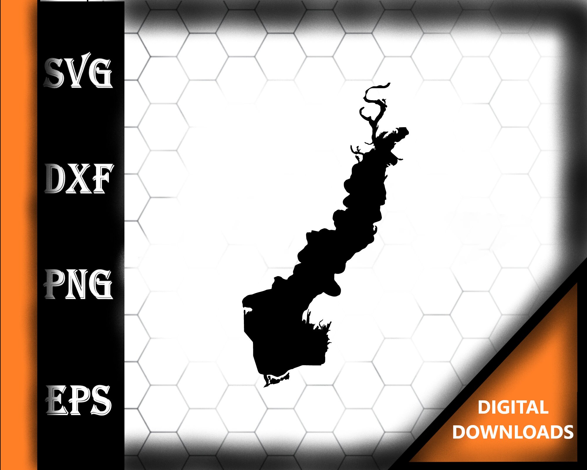 Petenwell Lake Wisconsin Map Silhouette Shape Svg Dxf Pdf Eps Crv ...