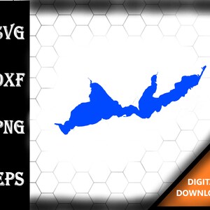 Lake Macatawa Michigan Map Silhouette Shape Svg Dxf Pdf Eps Crv Vector ...