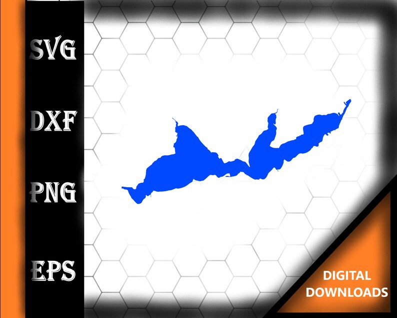 Lake Macatawa Michigan Map Silhouette Shape Svg Dxf Pdf Eps Crv Vector ...