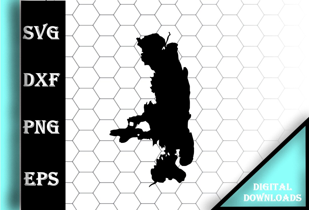 Flathead Lake Montana Map Silhouette Shape Svg Dxf Pdf Eps Crv Vector ...