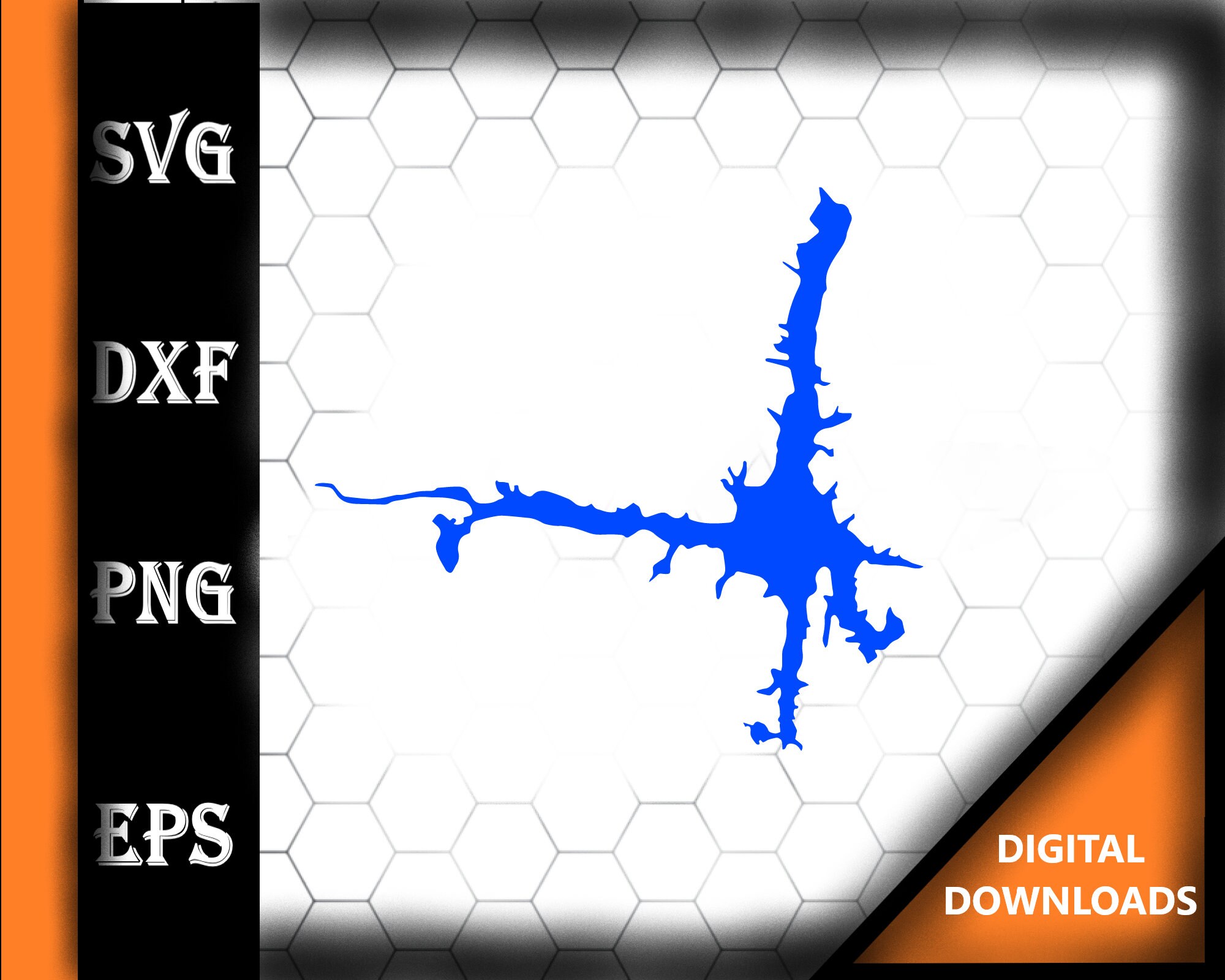 Lake Lure North Carolina Map Svg Dxf Pdf Eps Crv Vector Graphic Design ...