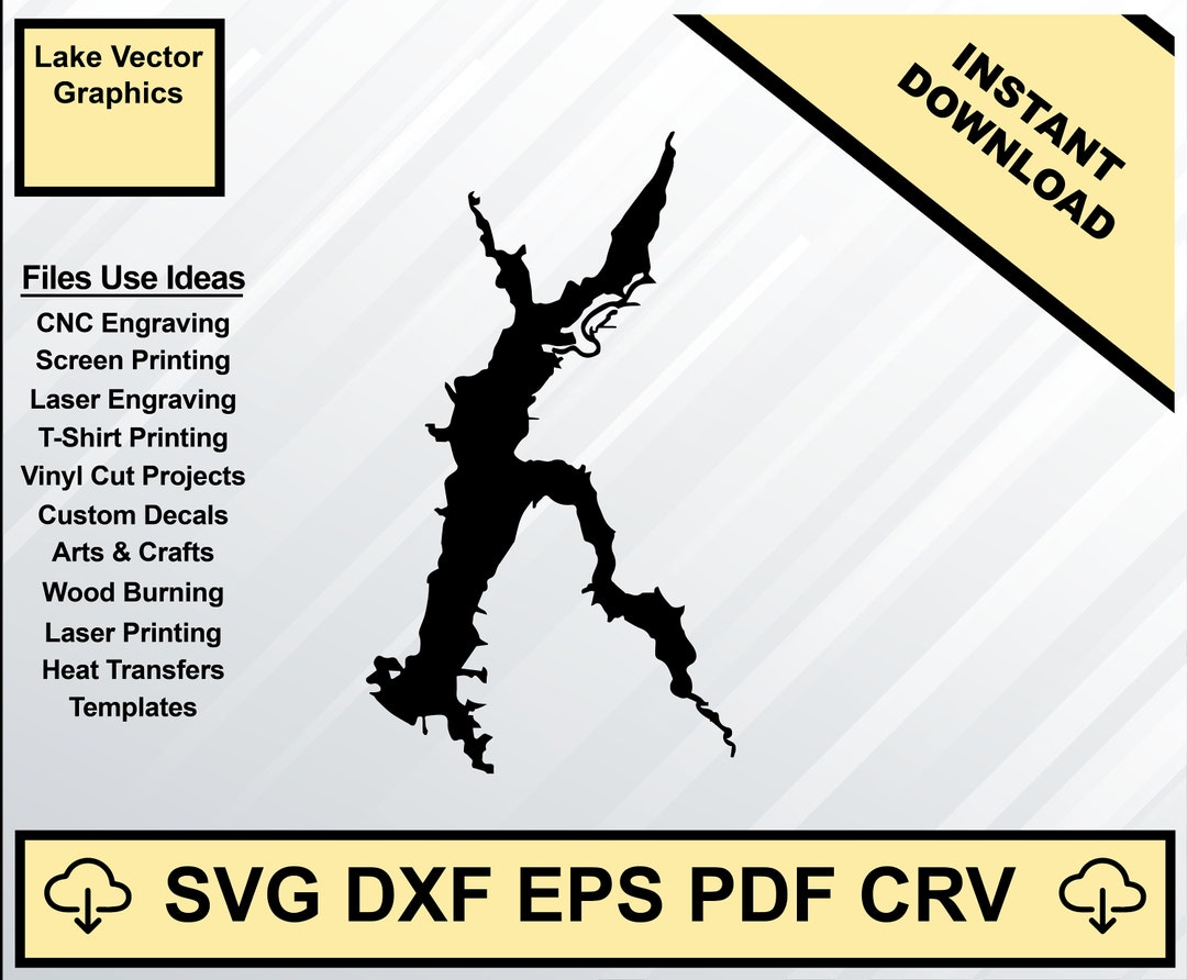 Deer Point Lake Florida Map Silhouette Shape Svg Dxf Pdf Eps Crv Vector ...