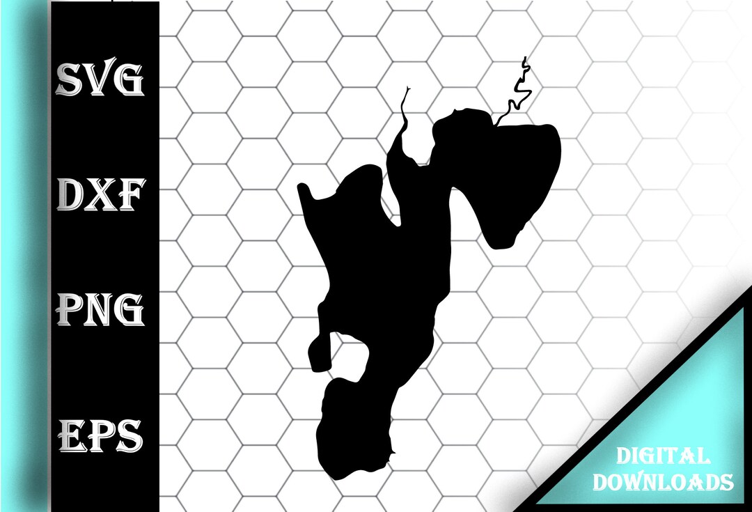 Bantam Lake Connecticut Map Silhouette Shape Svg Dxf Pdf Eps Crv Vector ...