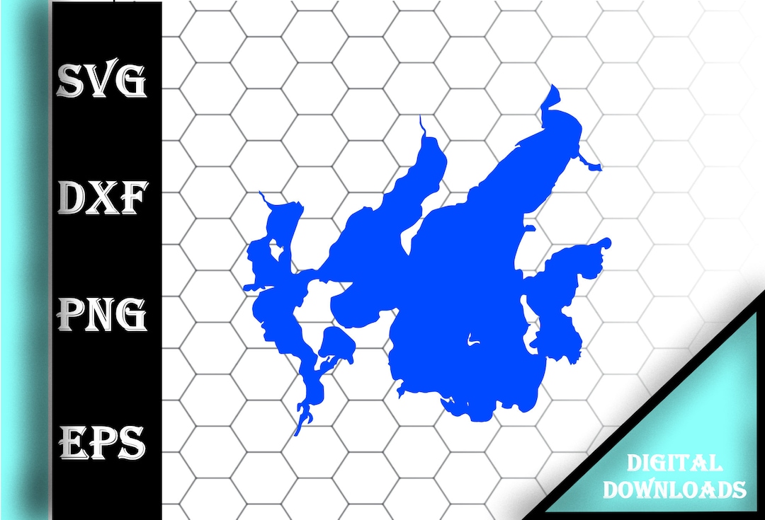 Leech Lake Minnesota Map Silhouette Shape Svg Dxf Pdf Eps Crv Vector ...