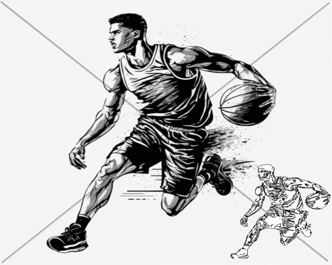 Basketball Player Svg, Png, Dxf, Pdf, Basketball Image for Cut File or ...